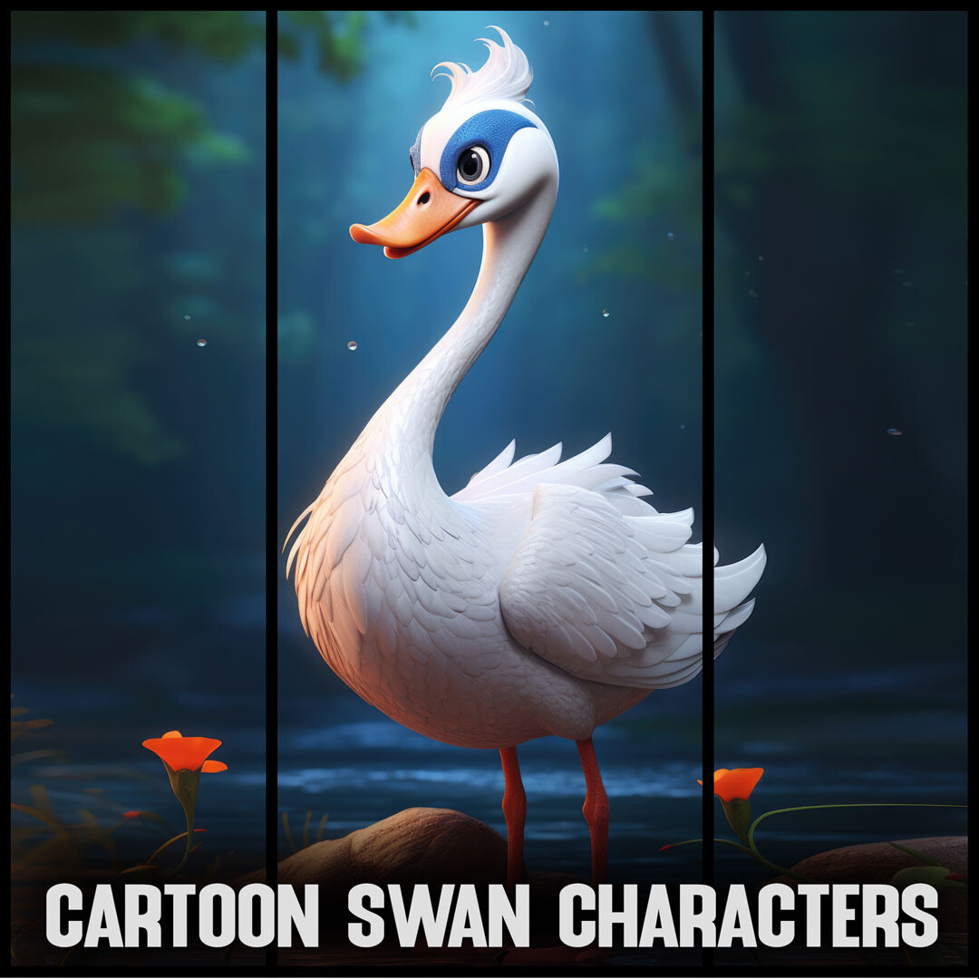 ArtStation - 320 Cartoon Swan Characters