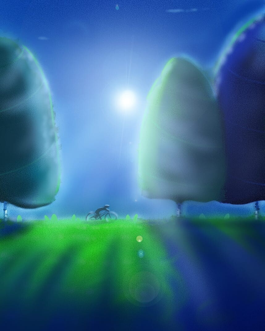 ArtStation - ''sun shine'' the bliss of biking through the wind in ...