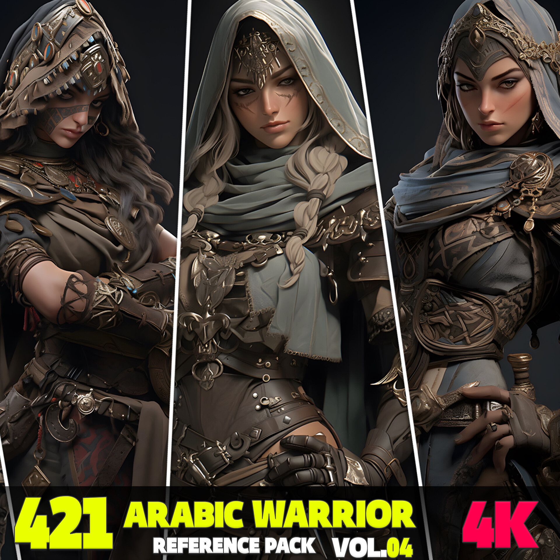 ArtStation - 421 4K Arabic Warrior Reference Pack Vol.04