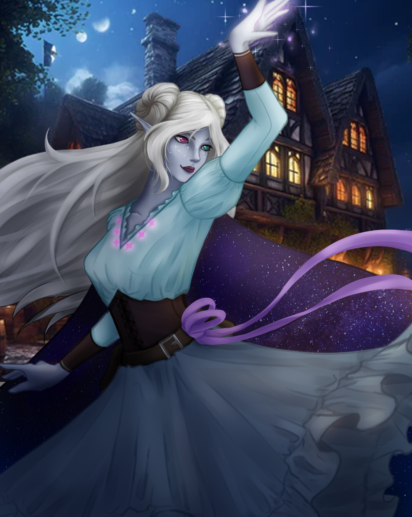 ArtStation - Cavellina Starsable, the Moon Elf Bard