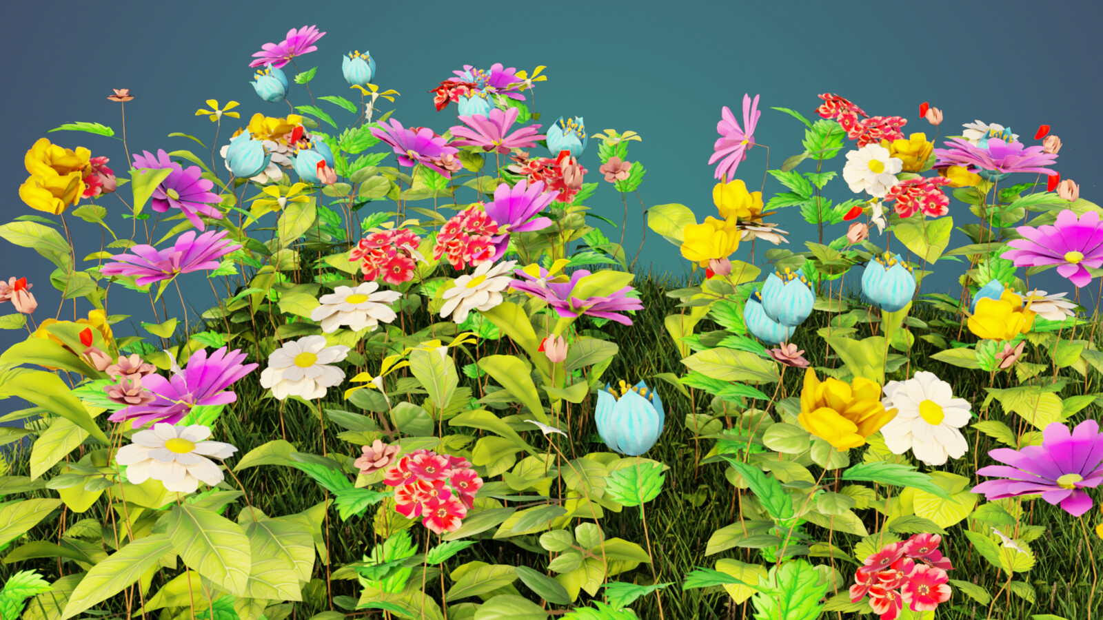 3D Tudor - Blender 4 Grass & Flowers Procedural Geometry Node