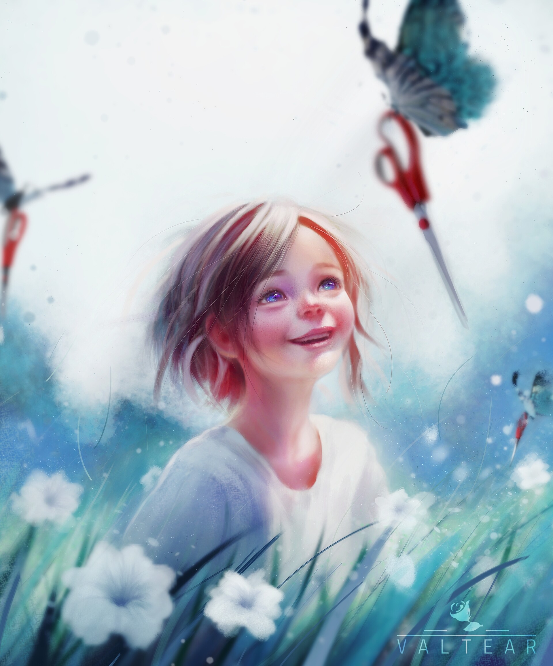 ArtStation - Girl with Floating Scissors