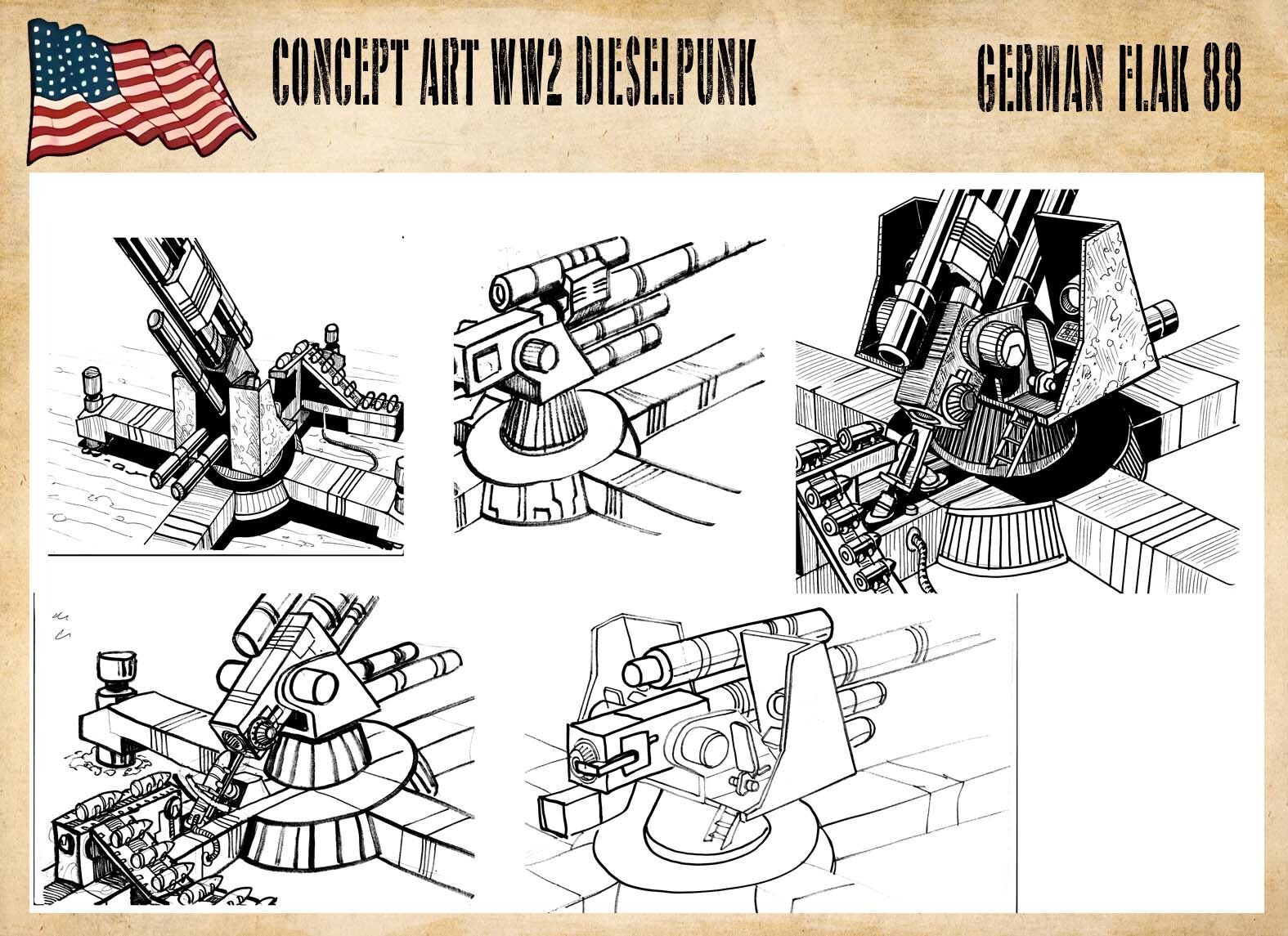 ArtStation - ww2 dieselpunk weapons 3