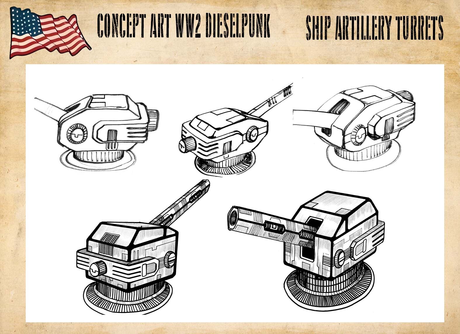 ArtStation - ww2 dieselpunk weapons 4