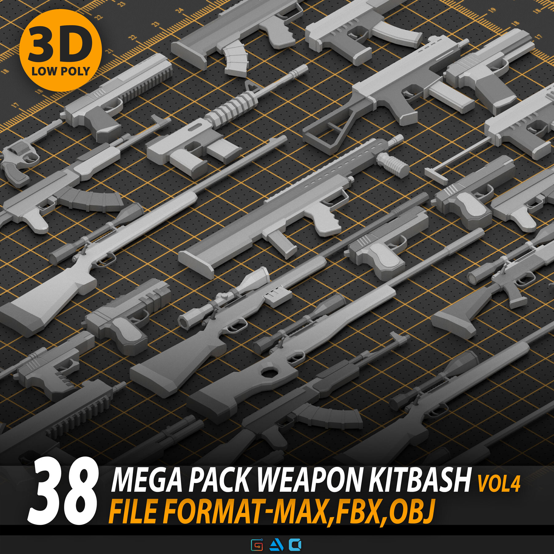 ArtStation - Mega pack weapon kitbash|vol4