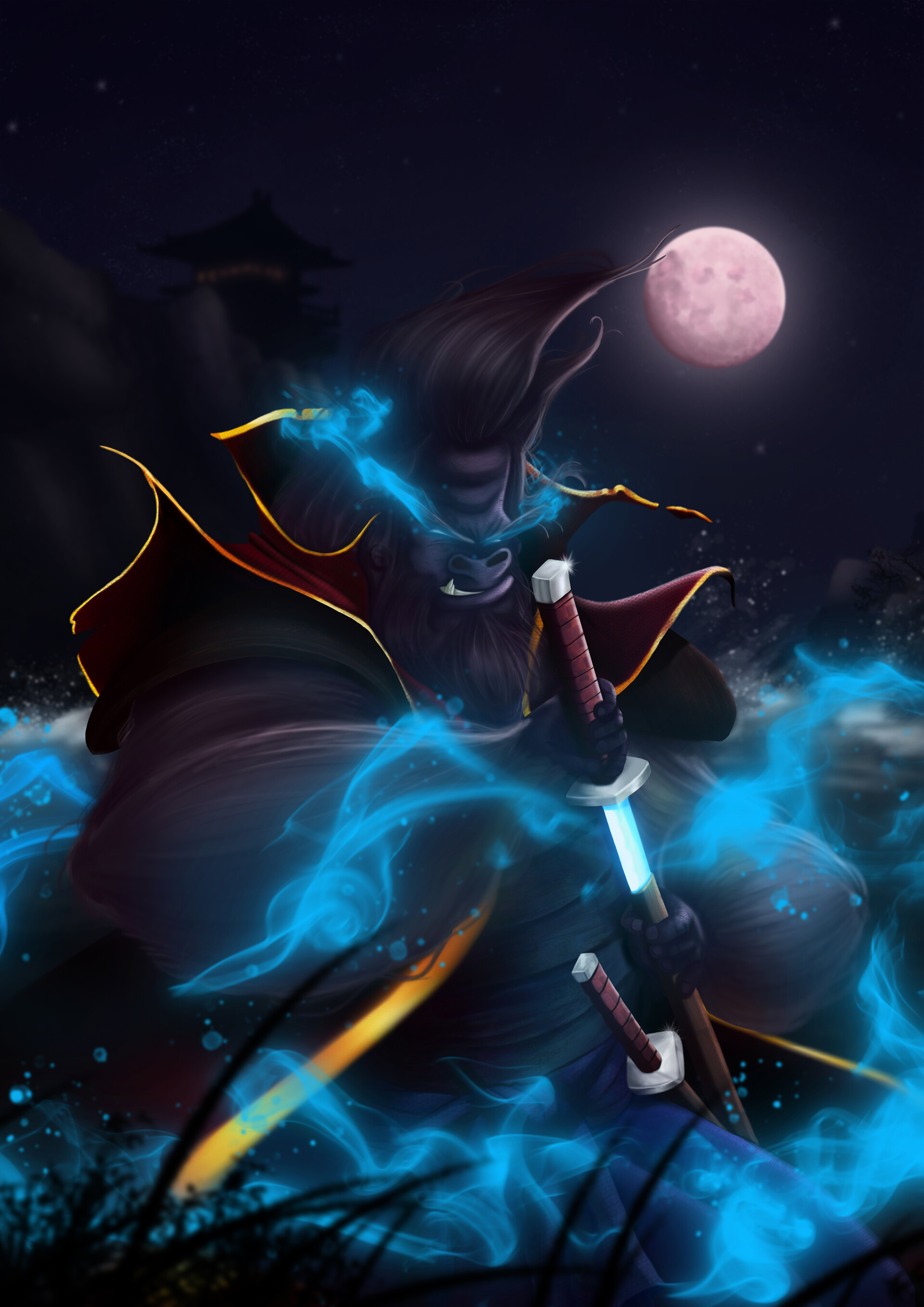 ArtStation - Splash Art - Samurai Gorilla