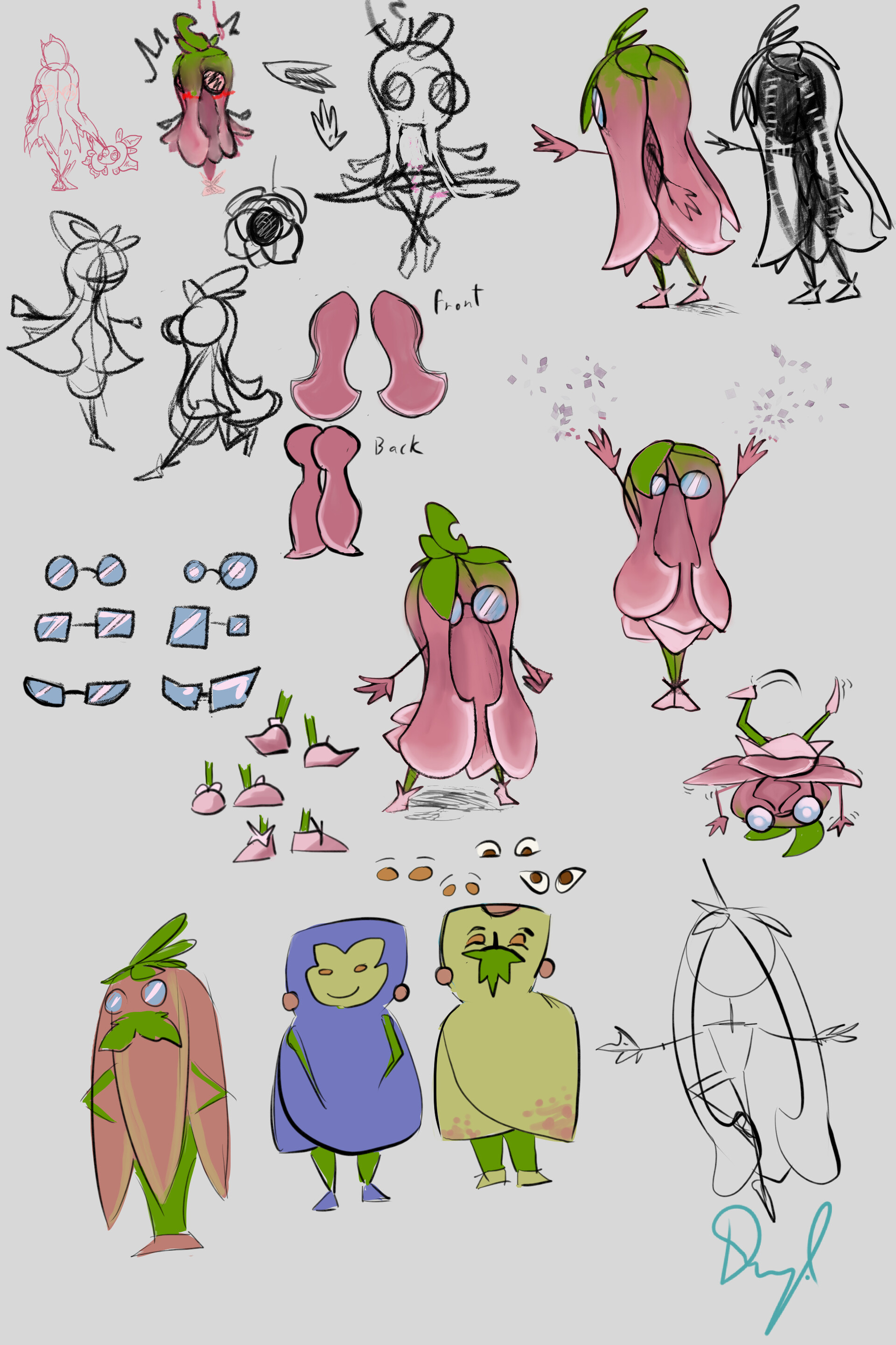 ArtStation - 2D character sheet samples