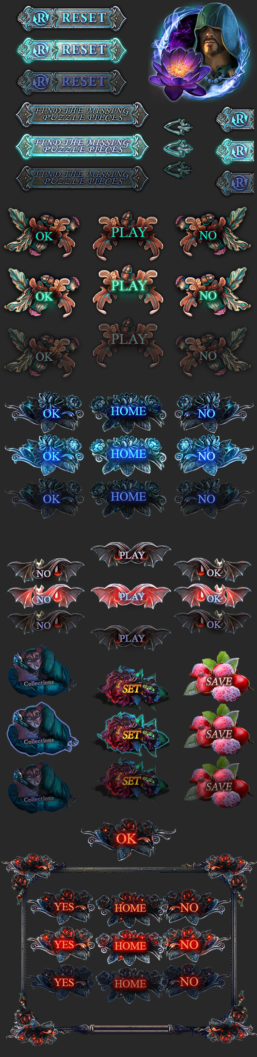 ArtStation - UI theme adaptation Immortal love series