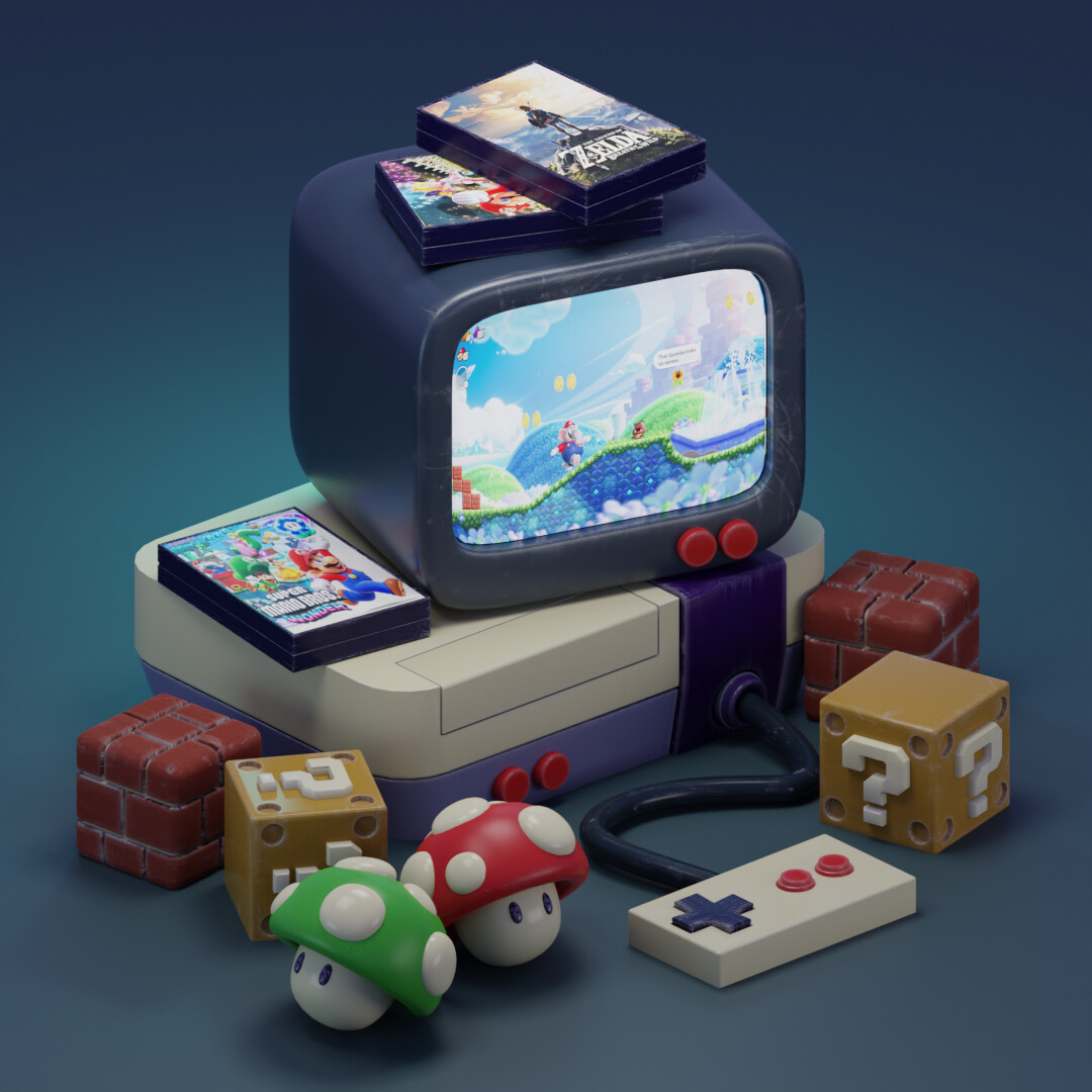 ArtStation - Nintendo Switch Console Retro