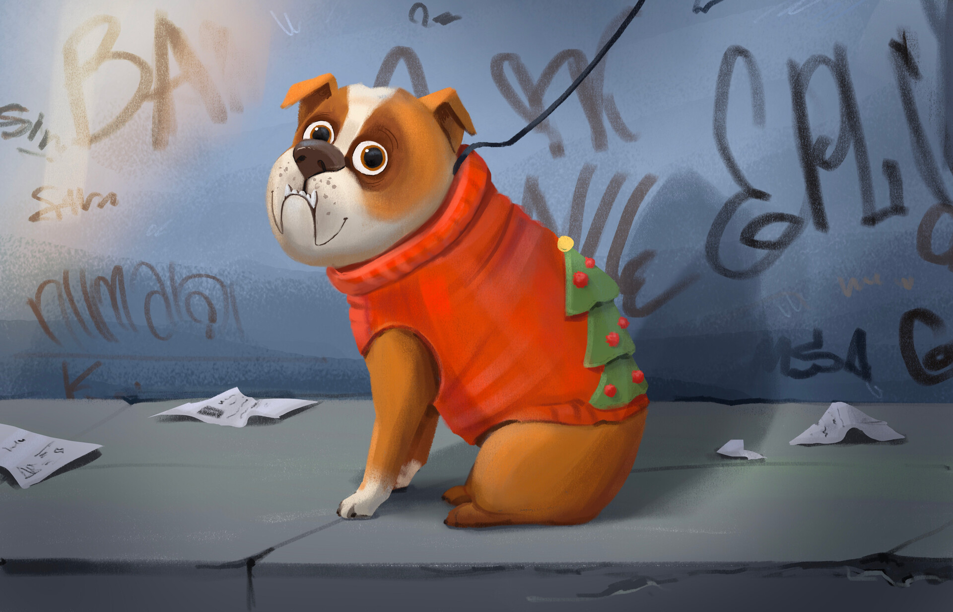 ArtStation - Christmas dog