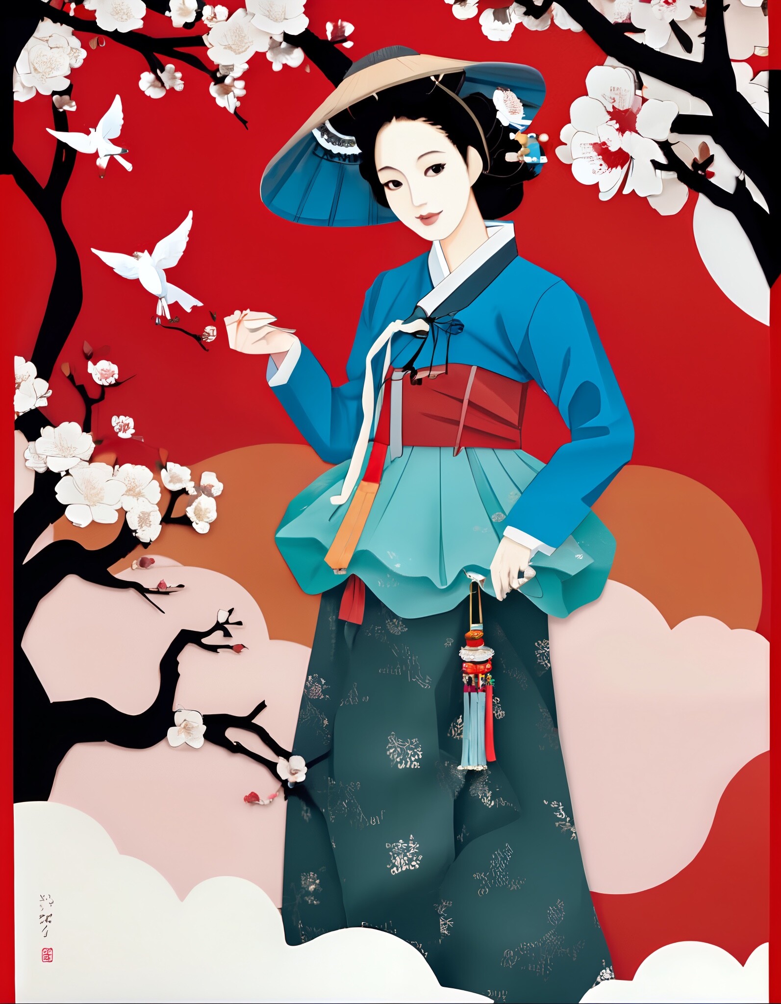 ArtStation - Stylized Hanbok - Paper Craft