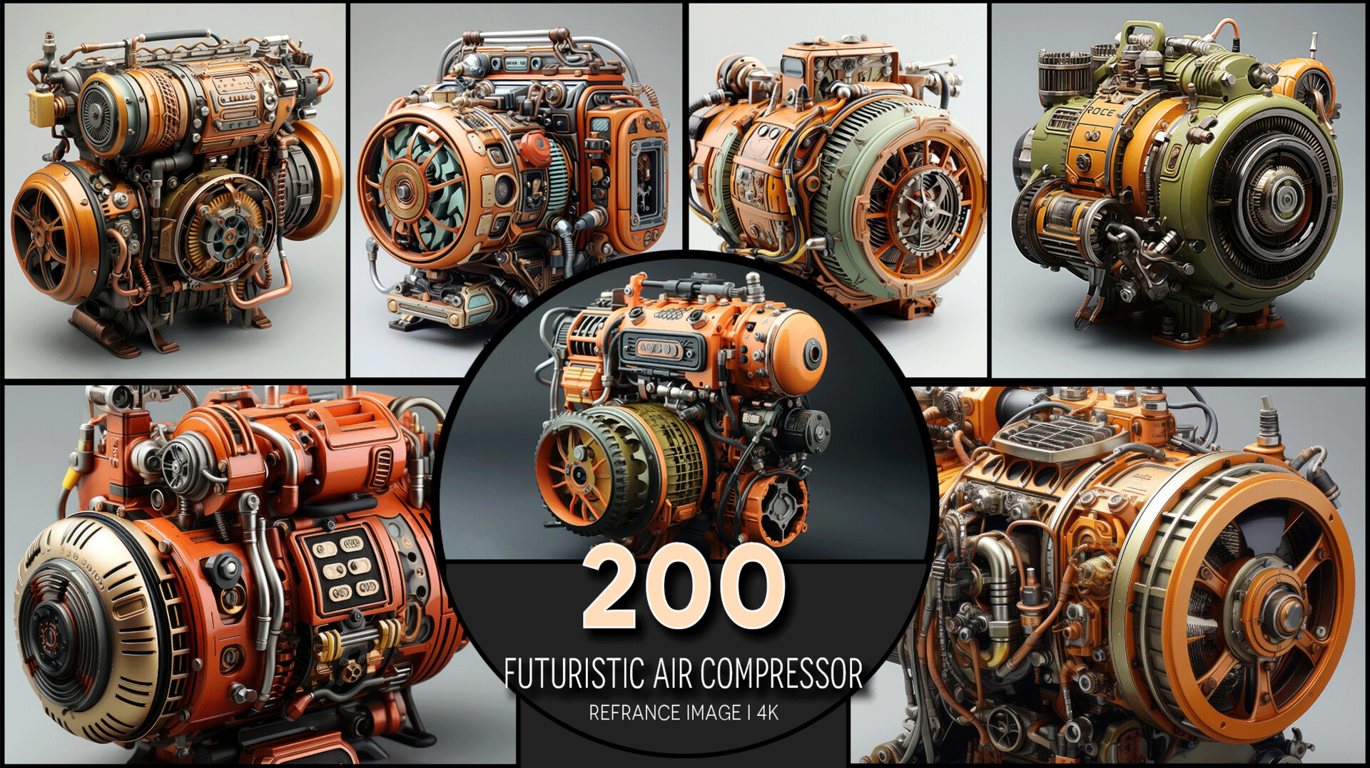 Pixel Ref - Futuristic Air Compressor 4K Reference/Concept Images
