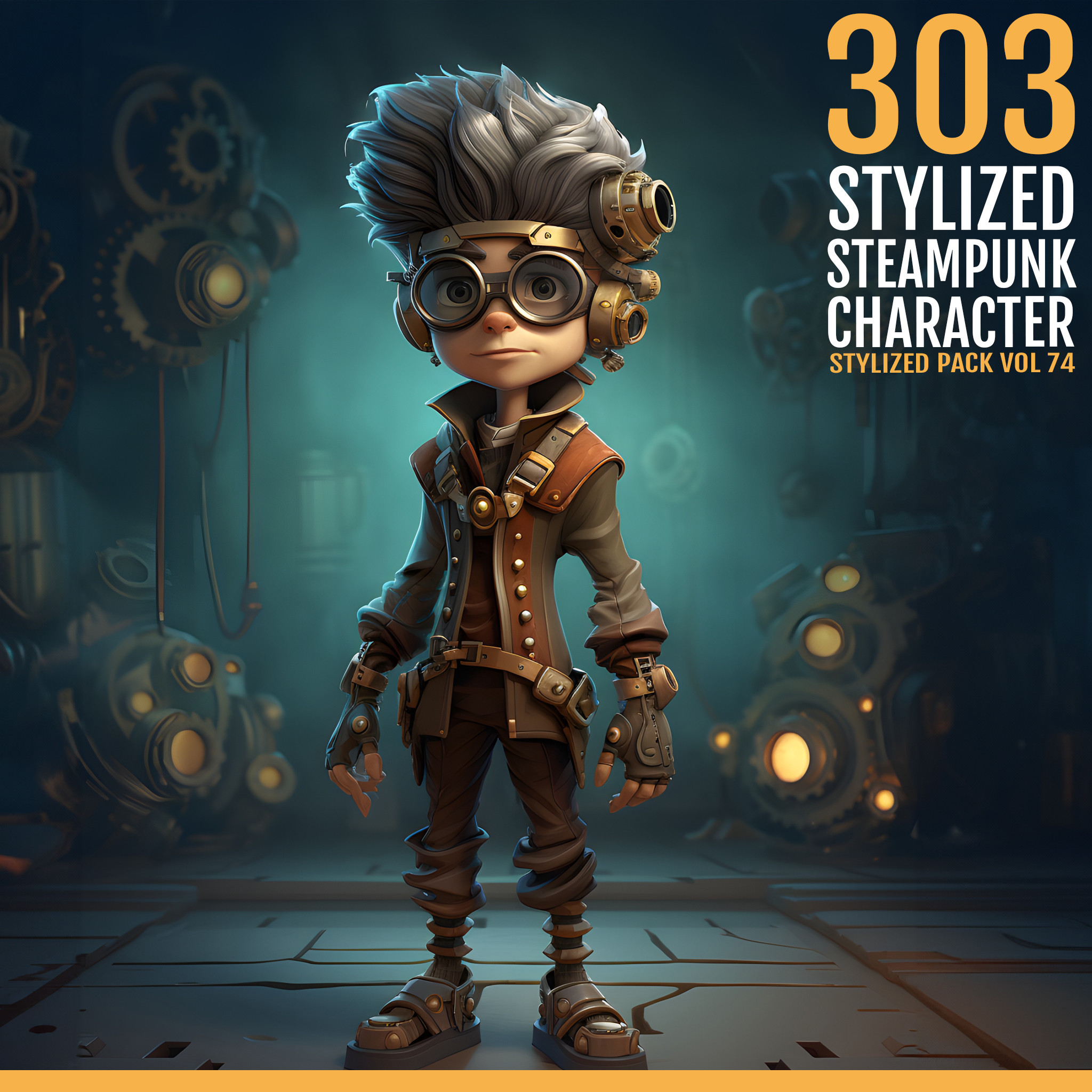 Artificial Dimension - 303 Stylized Steampunk Character VOL74