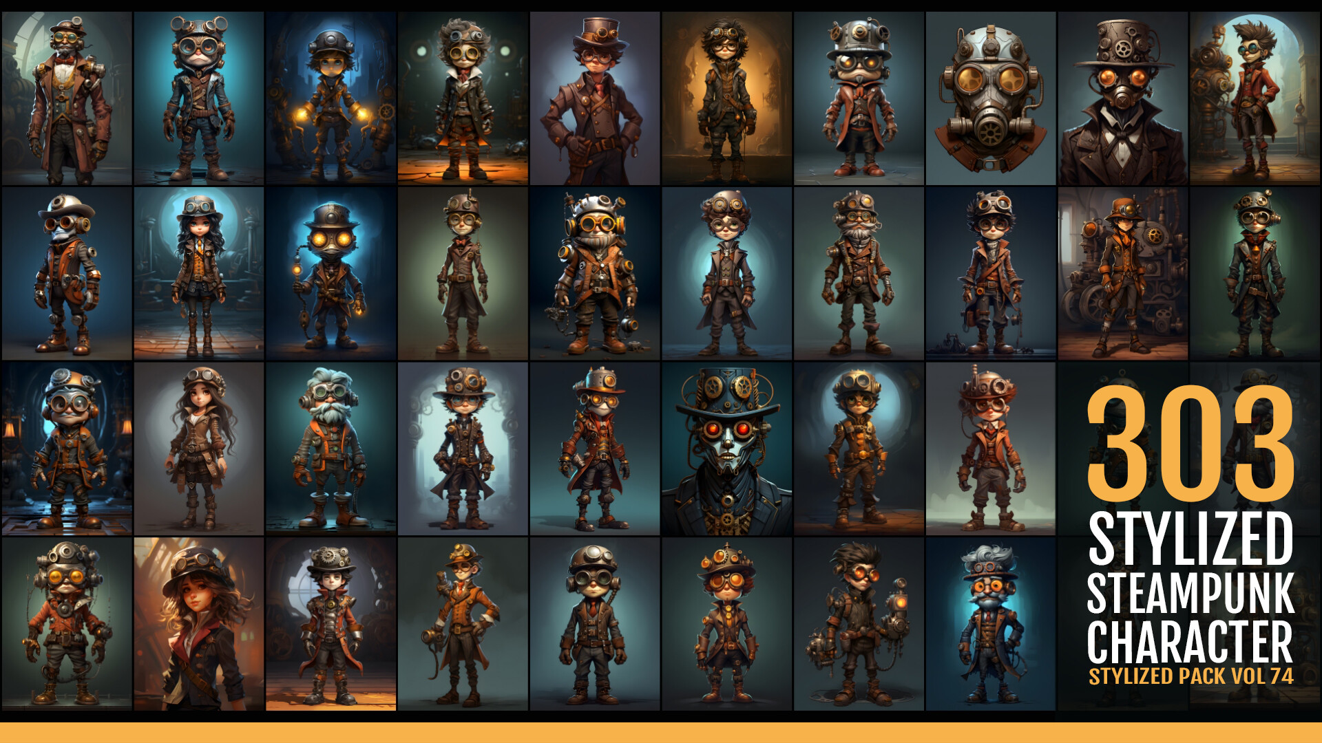 Artificial Dimension - 303 Stylized Steampunk Character VOL74