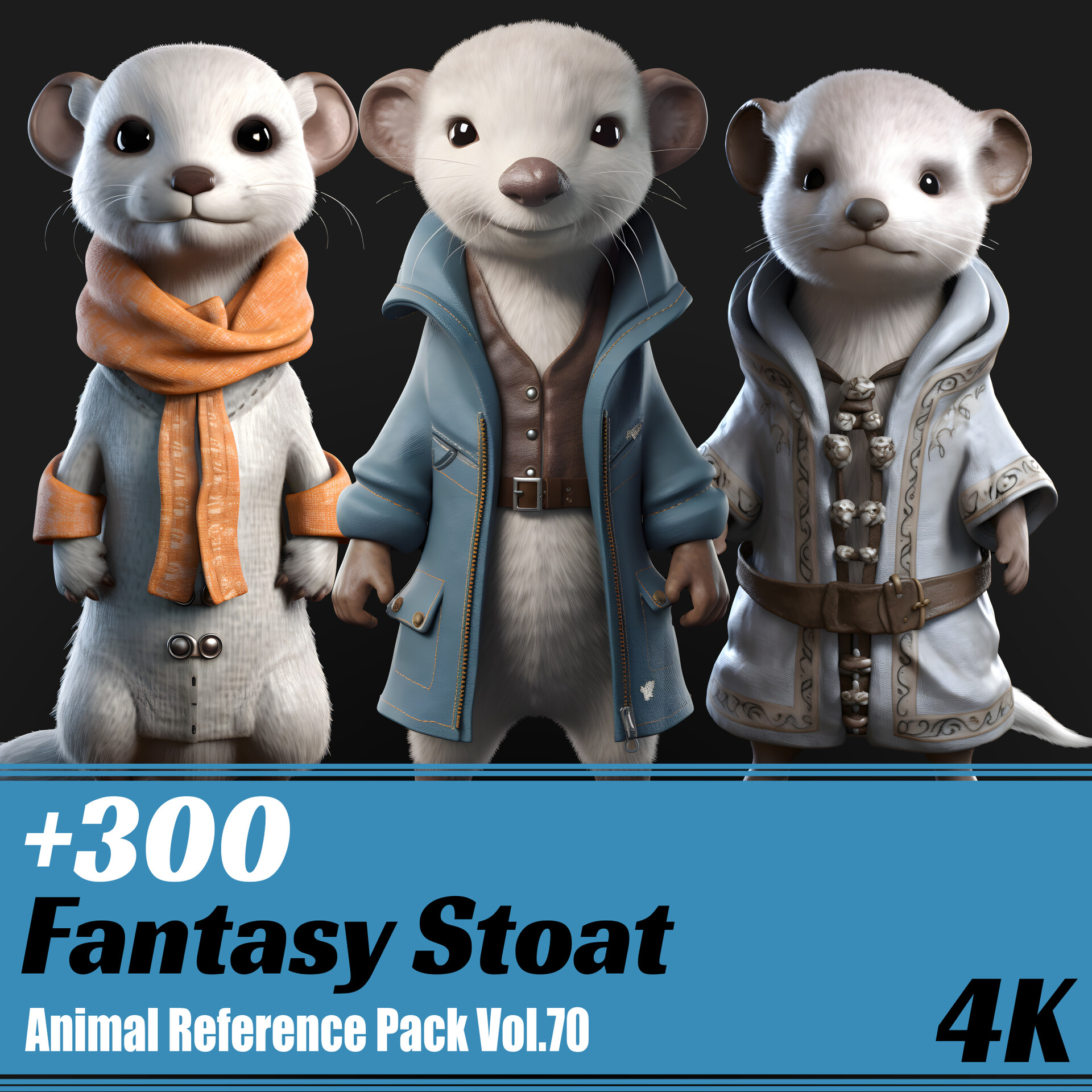 ArtStation - +300 Fantasy Stoat | 4K | Animal Reference Pack Vol.70