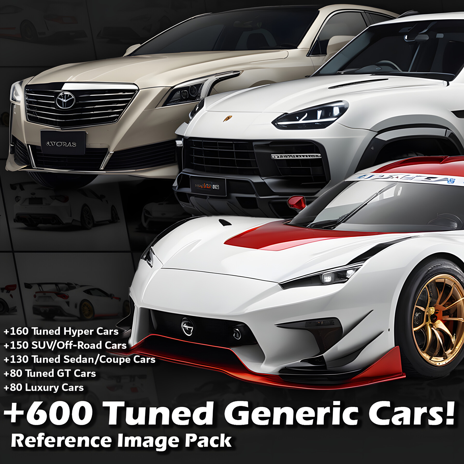 ArtStation - +600 Tuned Generic Cars | Hyper / Coupe / Sedan / SUV ...