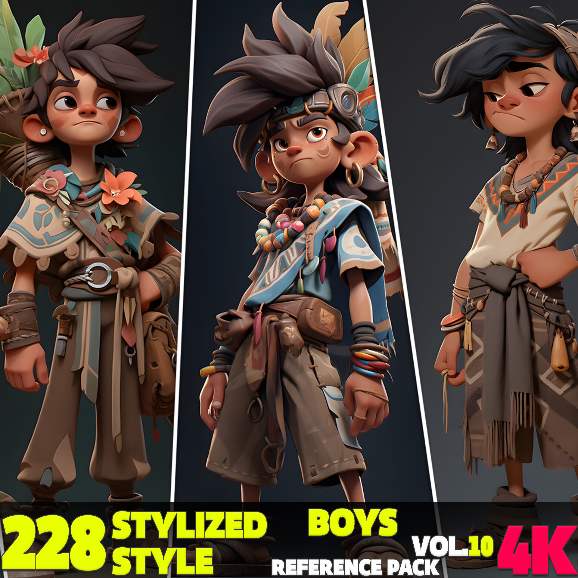 ArtStation - 228 4K Stylized Boys Reference Pack Vol.10