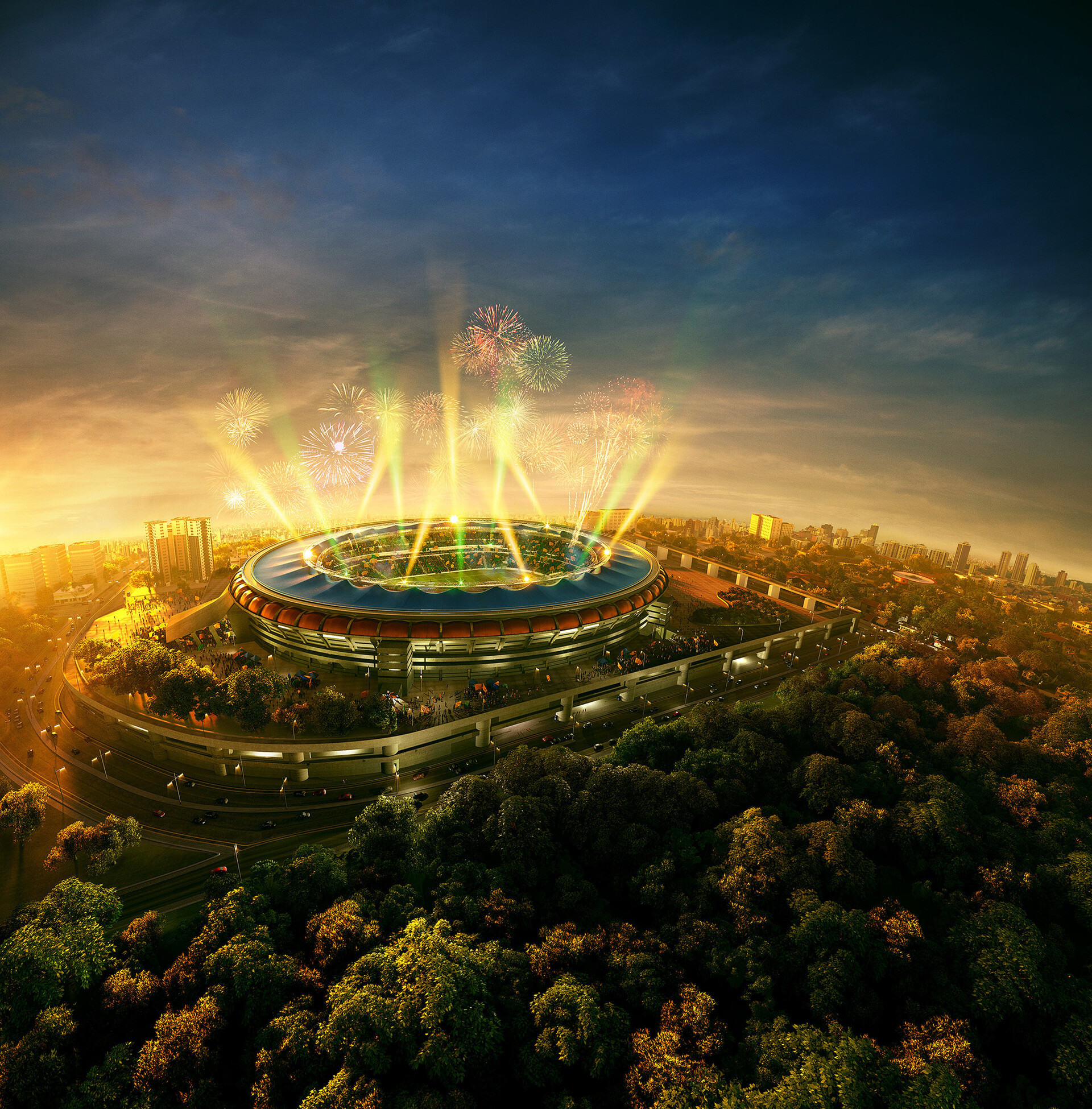 ArtStation - Soccer Stadium Illustration