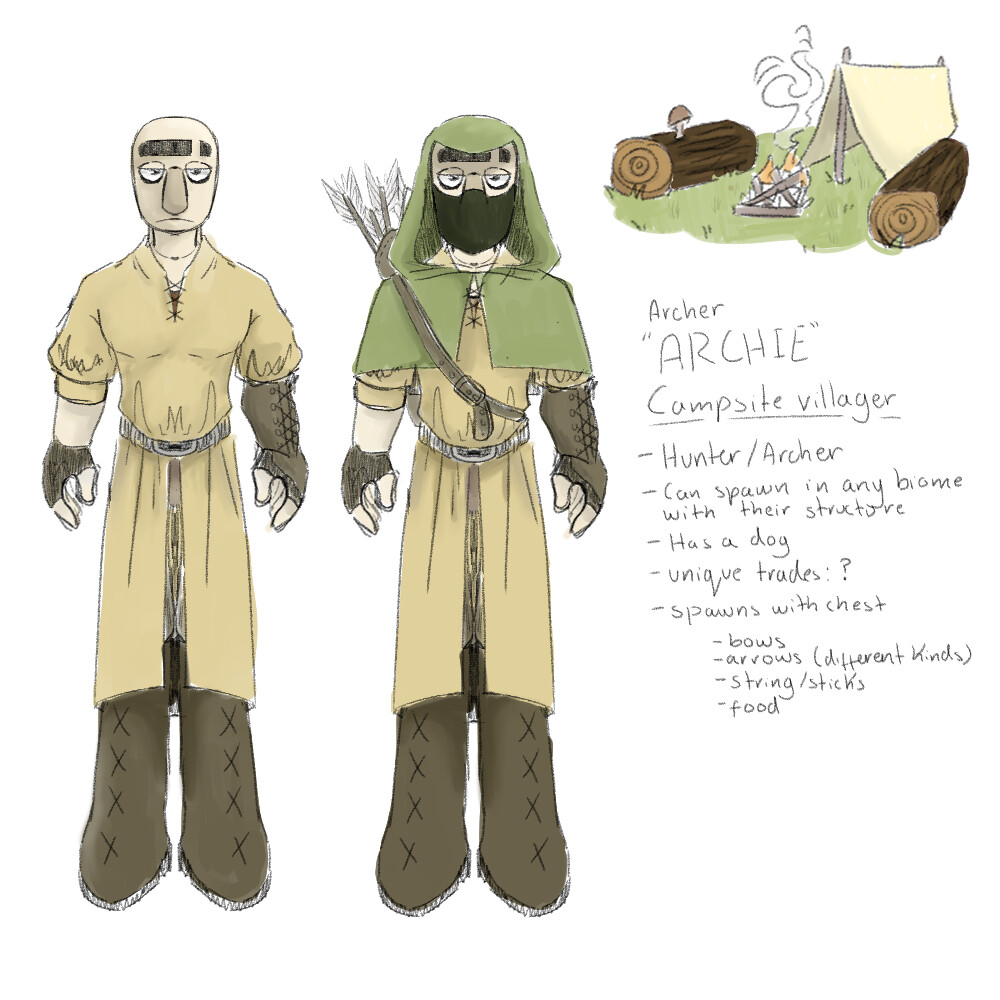 ArtStation - Campsite Villager - Minecraft fan character concept