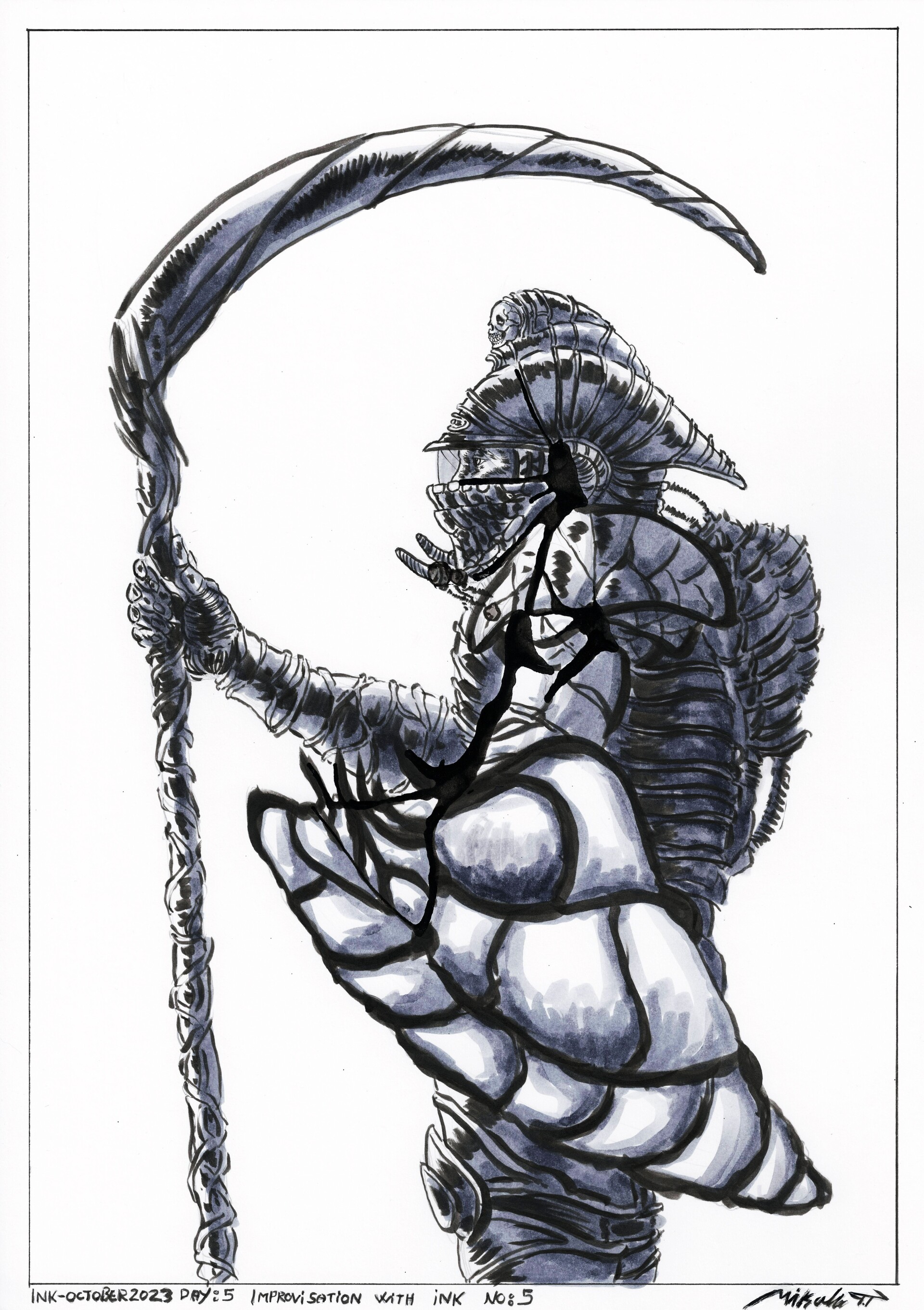 ArtStation - Ink-october 2023 no: 5 Improvisation with ink no: 5