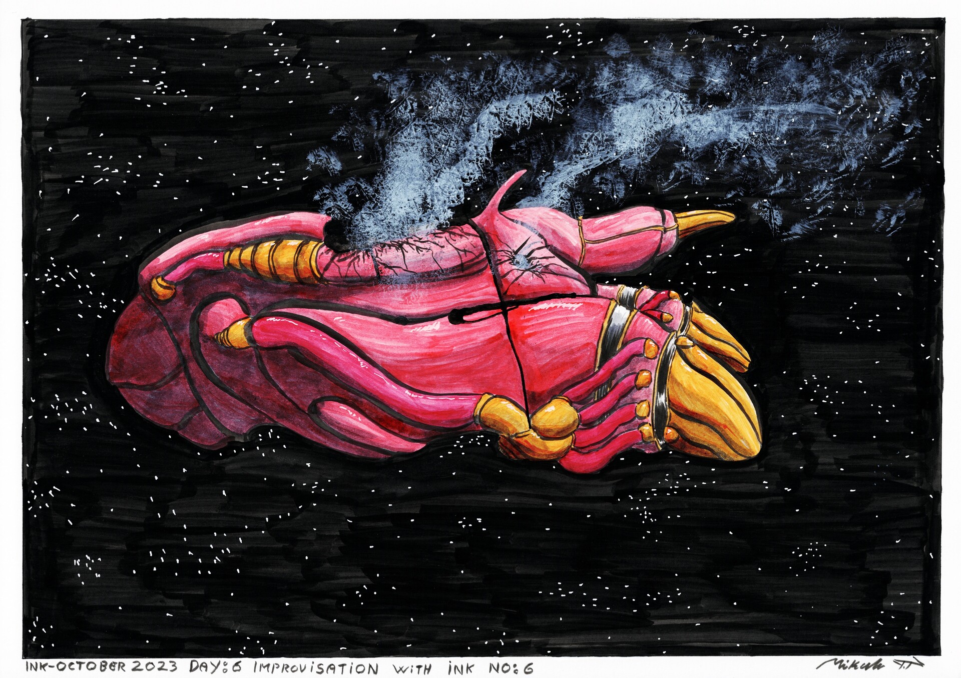 ArtStation - Ink-october 2023 no: 6 Improvisation with ink no: 6
