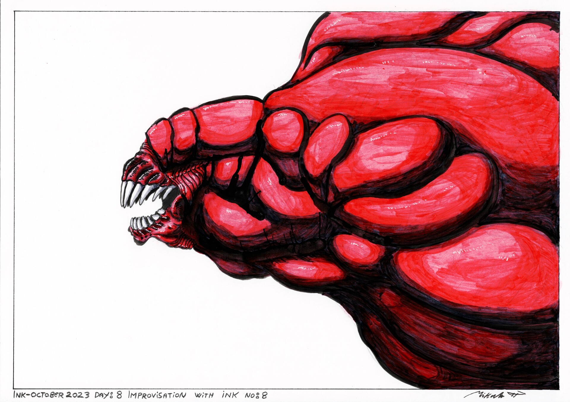ArtStation - Ink-october 2023 no: 8 Improvisation with ink no: 8