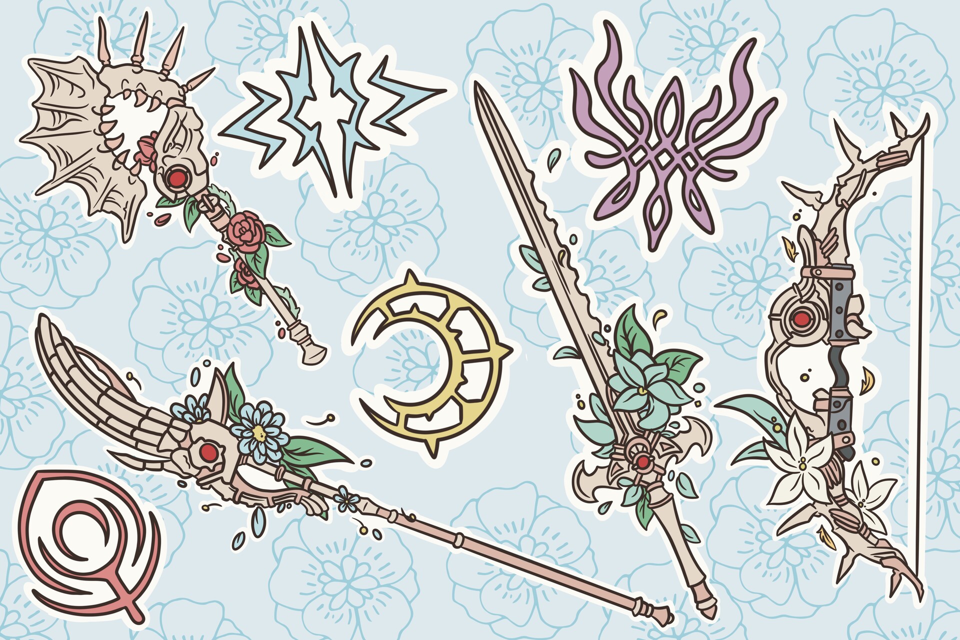 ArtStation - Fire Emblem: Three Houses Weapons Sticker Sheet
