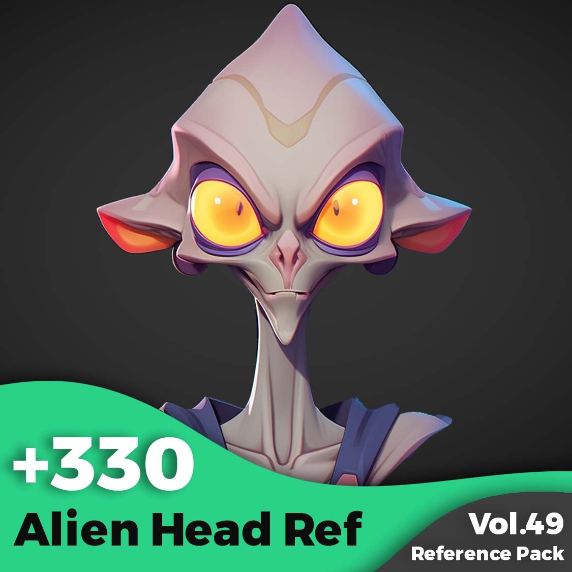 3D Head Sculpt References in 4K - Tika Art - +330 Stylized Alien Head ...