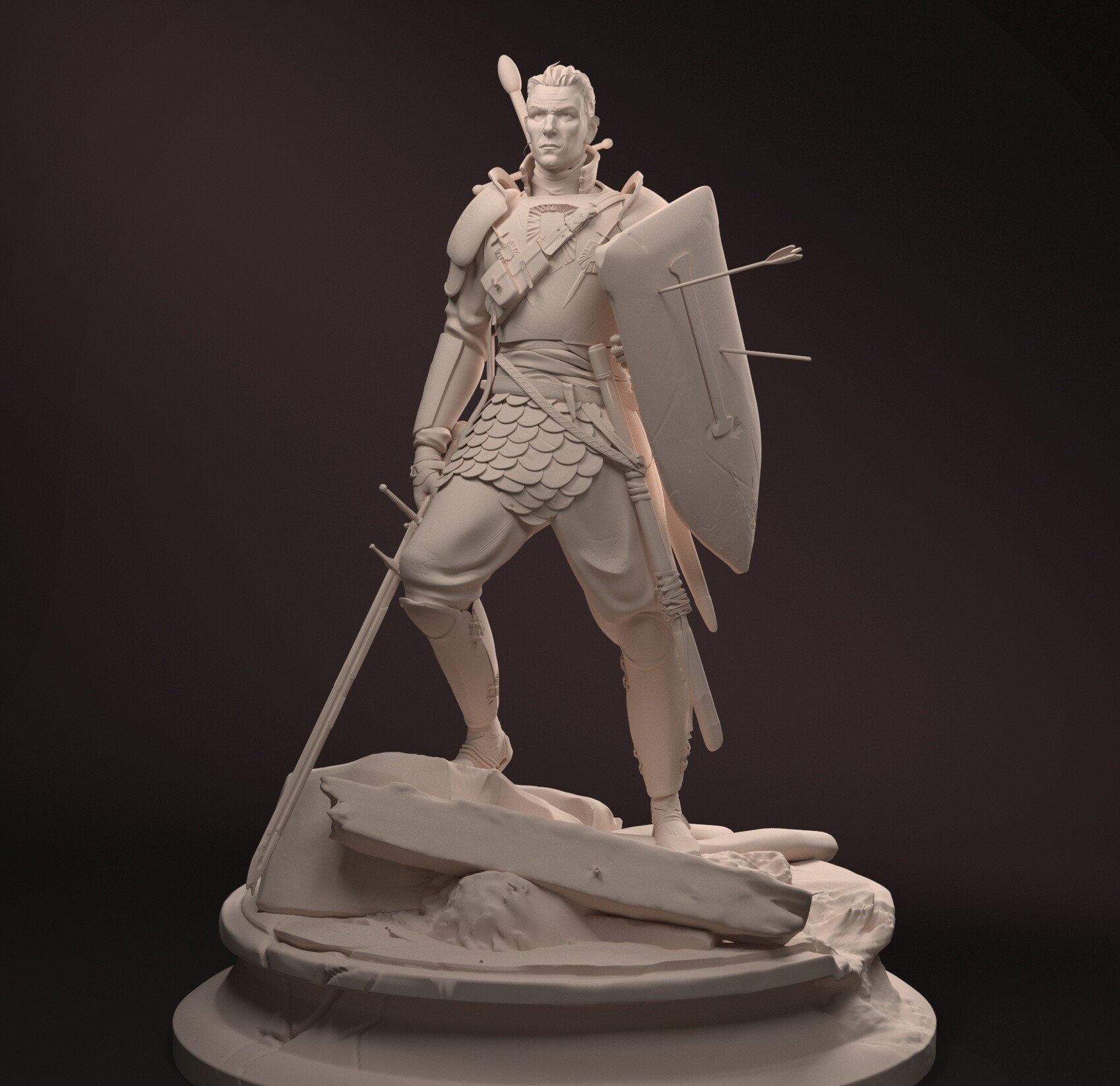 ArtStation - Knight sculpt inspired by an illustration by Jens Lindfors