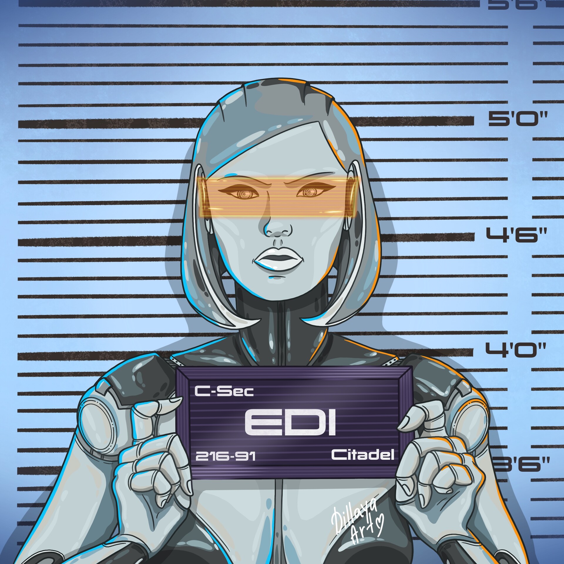 ArtStation - EDI caught by C-Sec, Barbie movie meme.