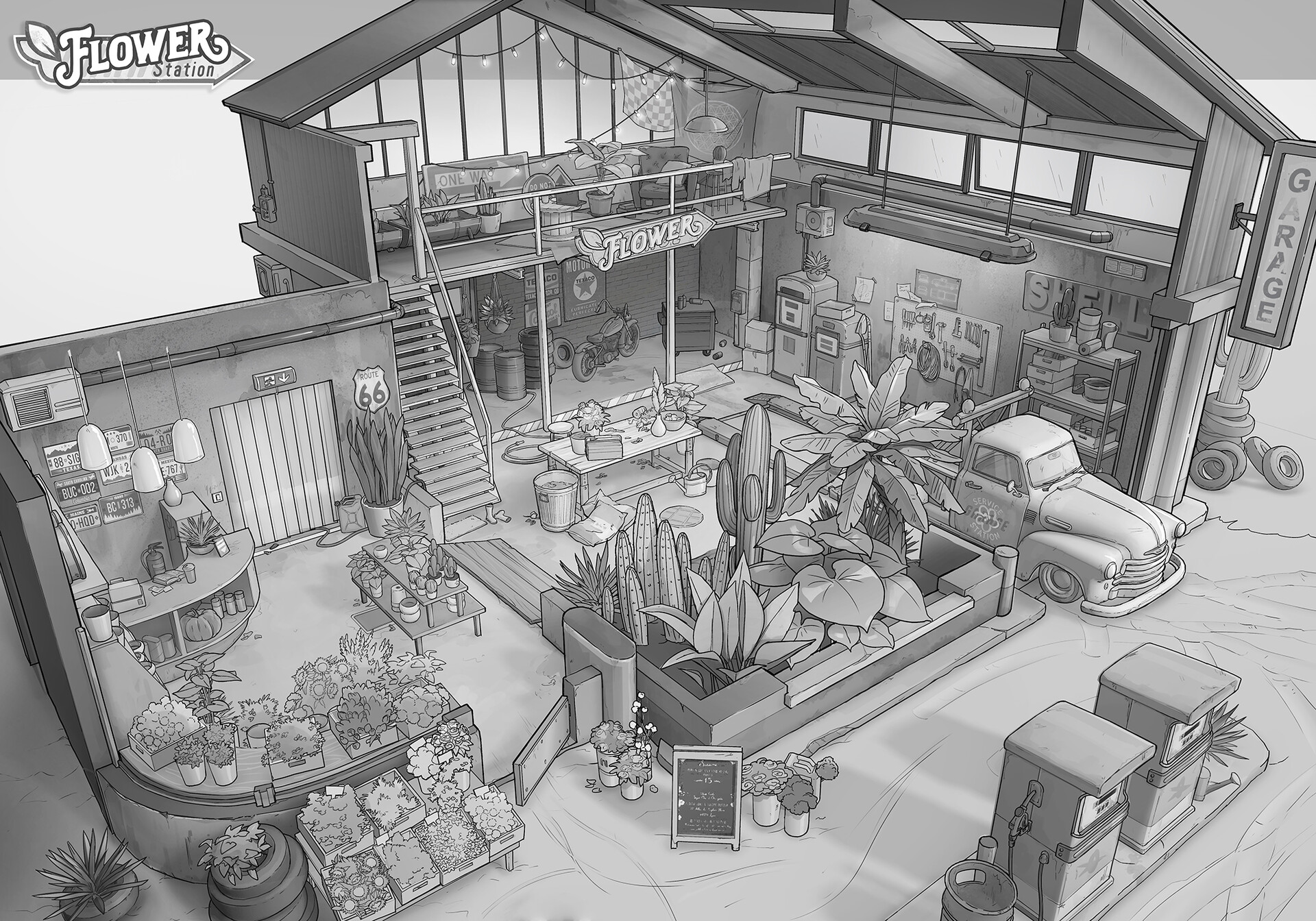 ArtStation - Design Interior -Flower Station-