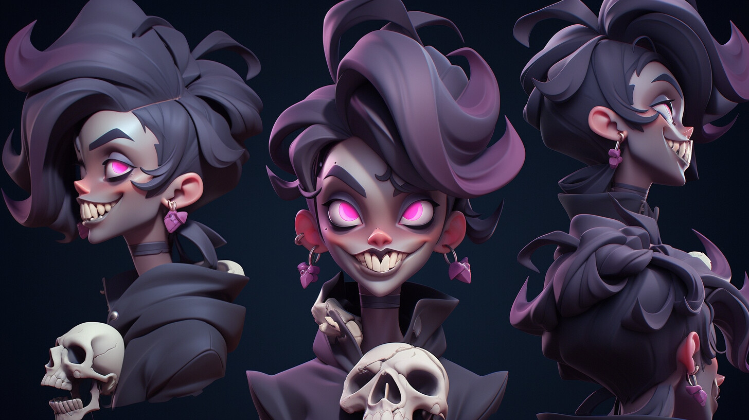 3D Head Sculpt References in 4K - Tika Art - +300 Horror Female Head ...