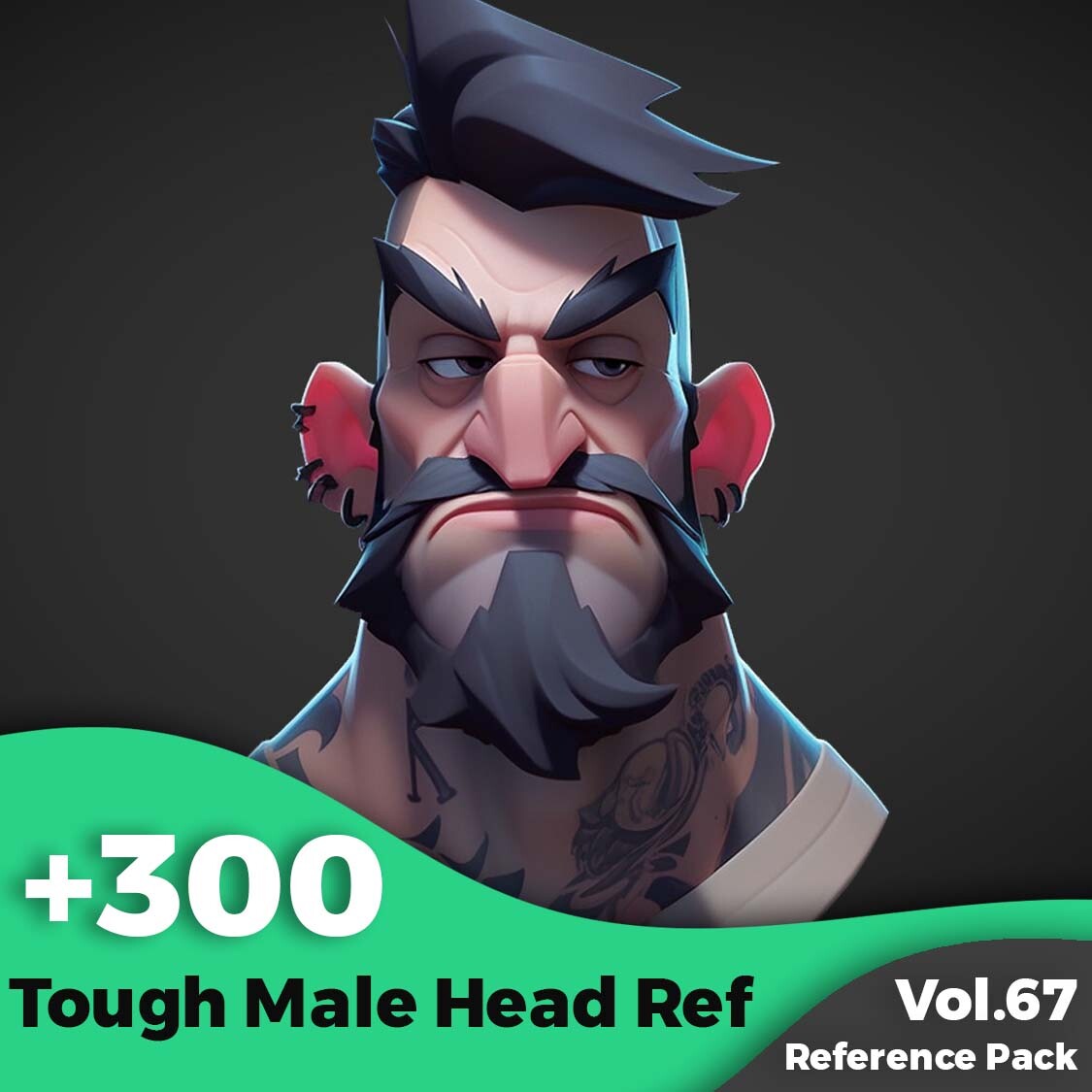 3D Head Sculpt References in 4K - Tika Art - +300 Tough Male Head ...