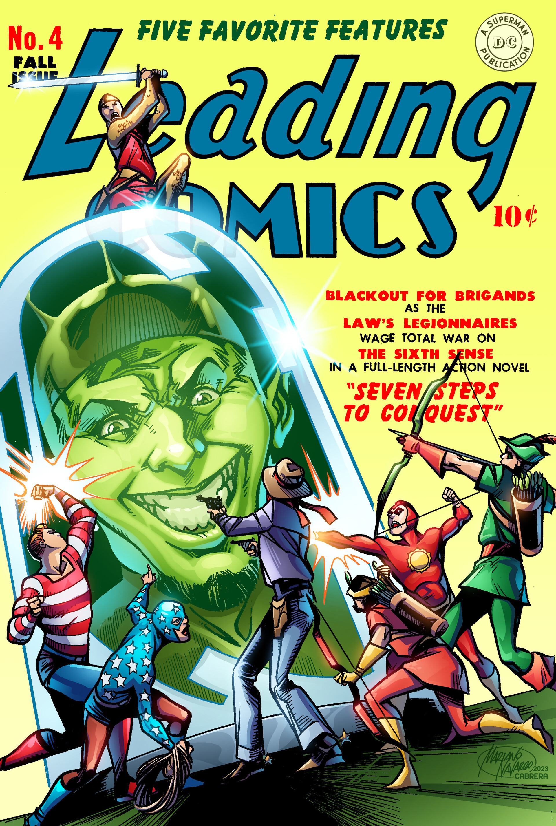 ArtStation - Seven Soldiers of Victory - comic cover remake