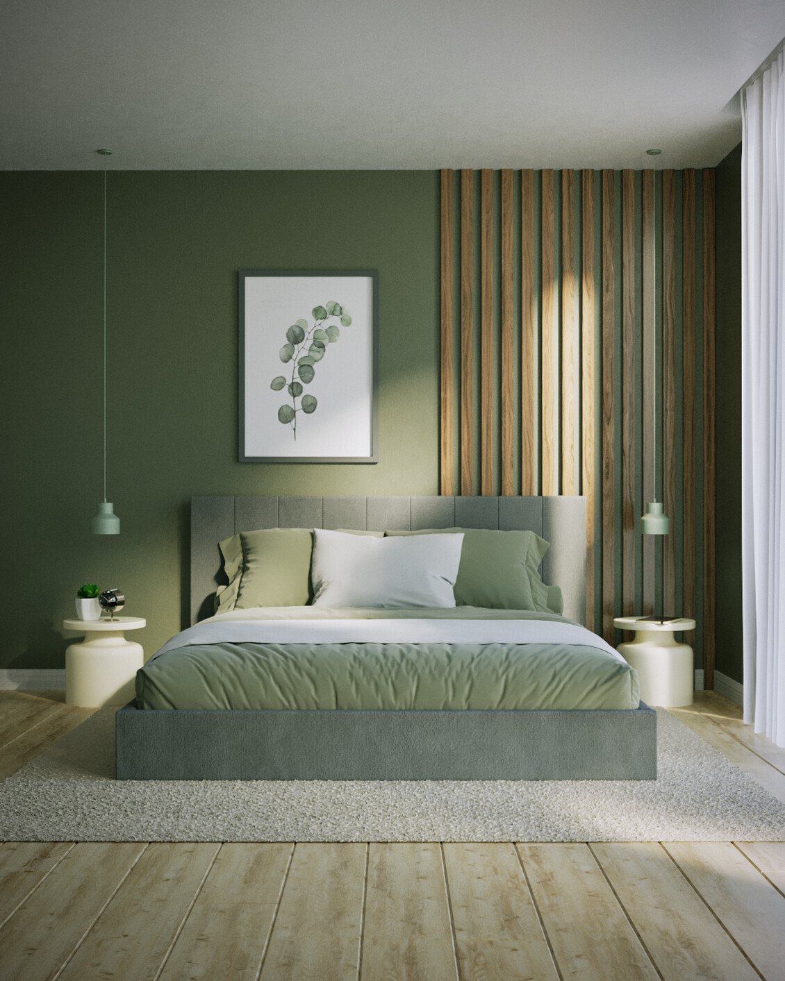 ArtStation - Green Bedroom CGI