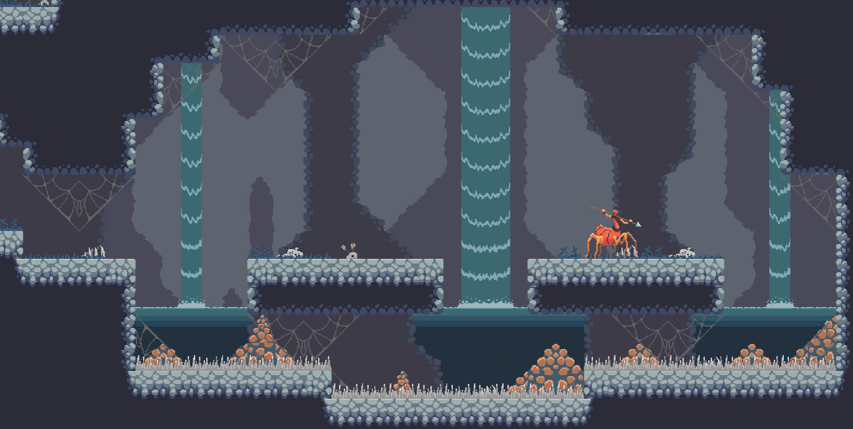 ArtStation - Spider Cave Level - Pixel Art