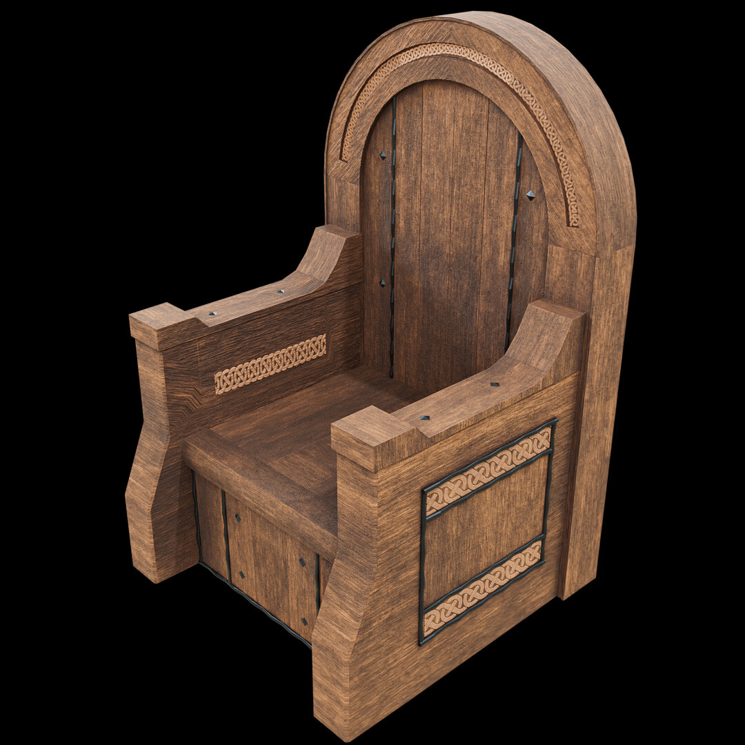 ArtStation - High Poly Medieval Wooden Chair from Ac Valhalla | 3DHEVEN
