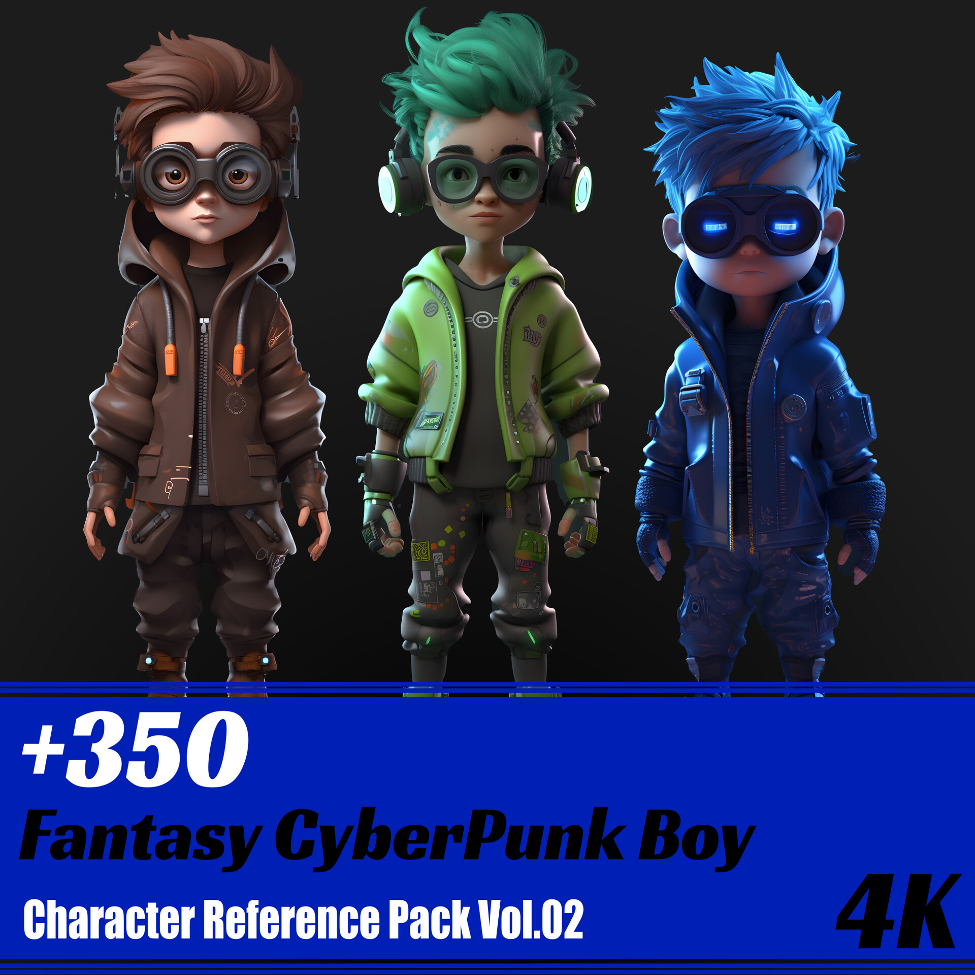 ArtStation - +350 Fantasy CyberPunk Boy| 4K | Character Reference Pack ...