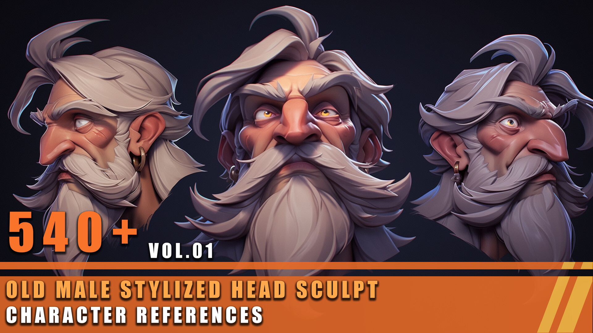 WaterLaw's Studio - 540+ Old Male Stylized Head Sculpt - Character ...