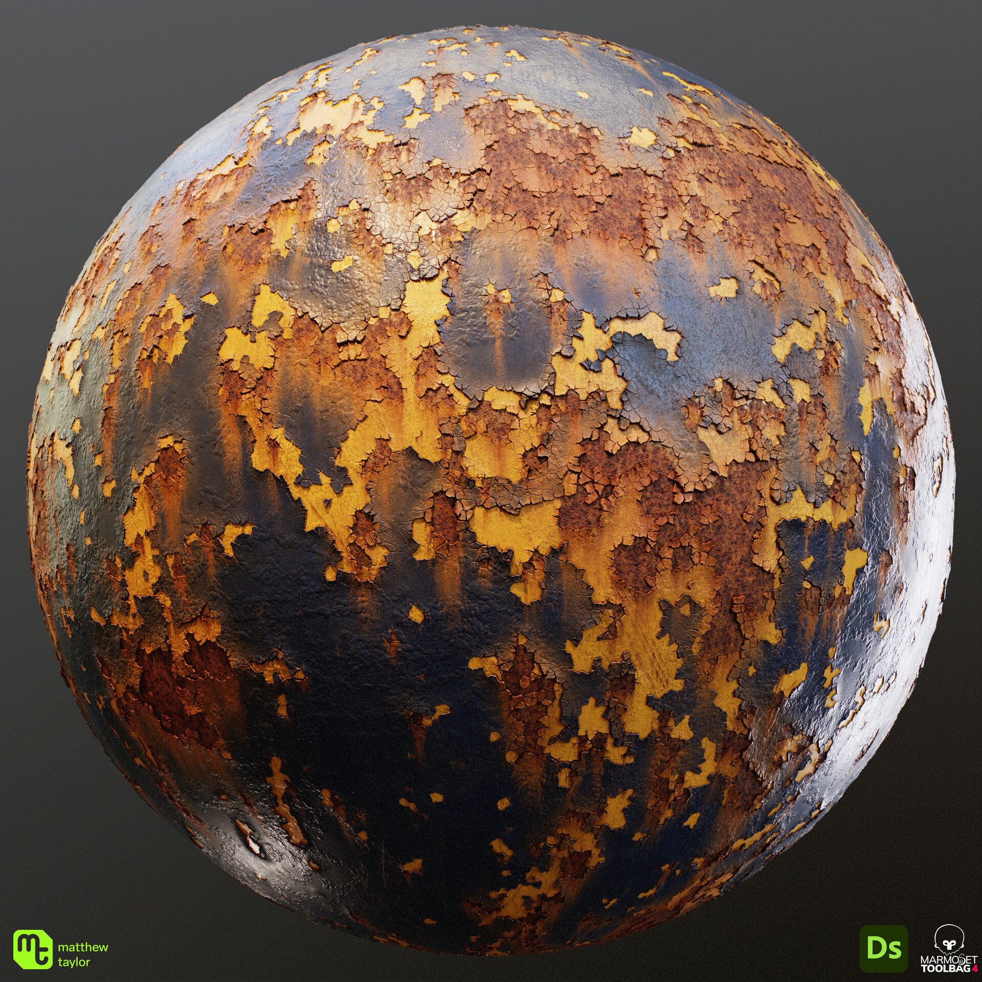 Matt Taylor's Portfolio - Rusty Painted Steel - Material Generator