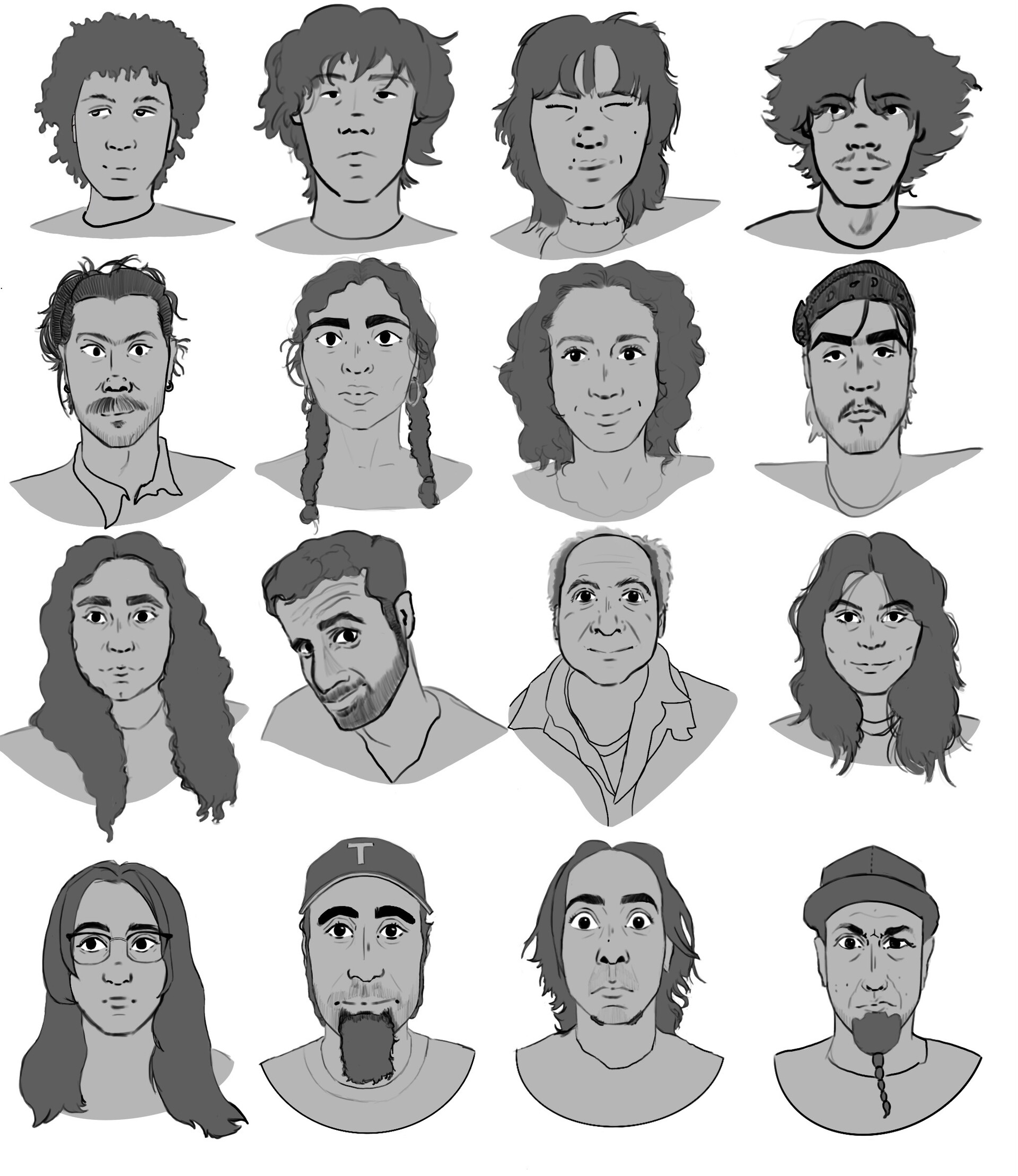 ArtStation - Wall of faces (portrait practice)