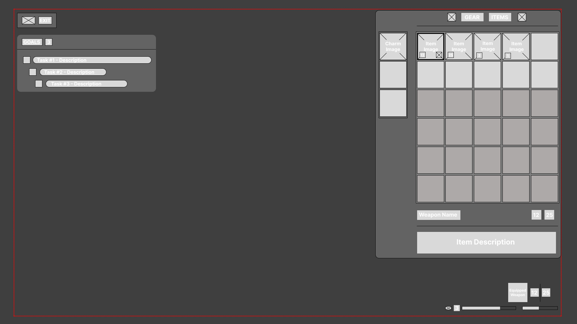 ArtStation - Alan Wake 2 - Inventory & HUD Wireframes (Exercise)