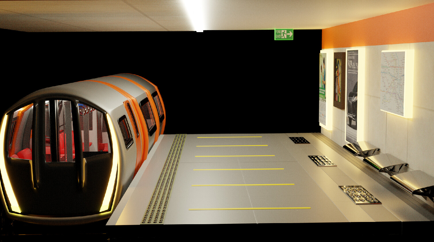 ArtStation - Metro platform