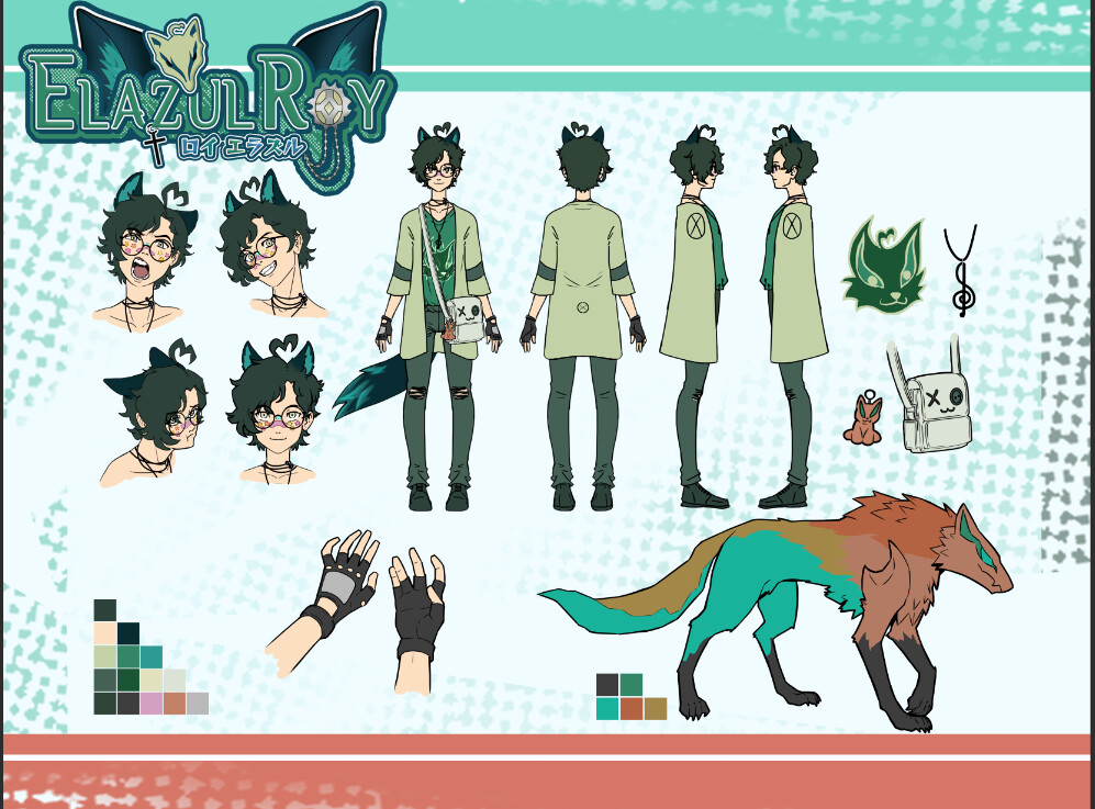 ArtStation - Character Sheet Vtuber Elazul Roy