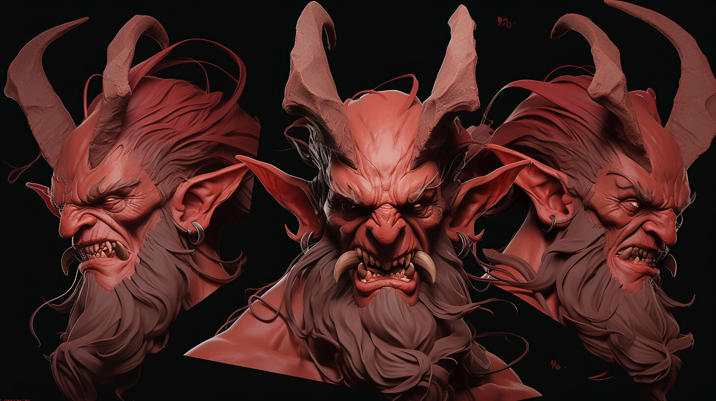 3D Head Sculpt References in 4K - Tika Art - +300 Devil Head Reference(4k)