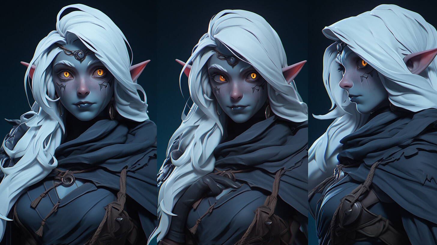 3D Head Sculpt References in 4K - Tika Art - +300 Fantasy Dark Ranger ...