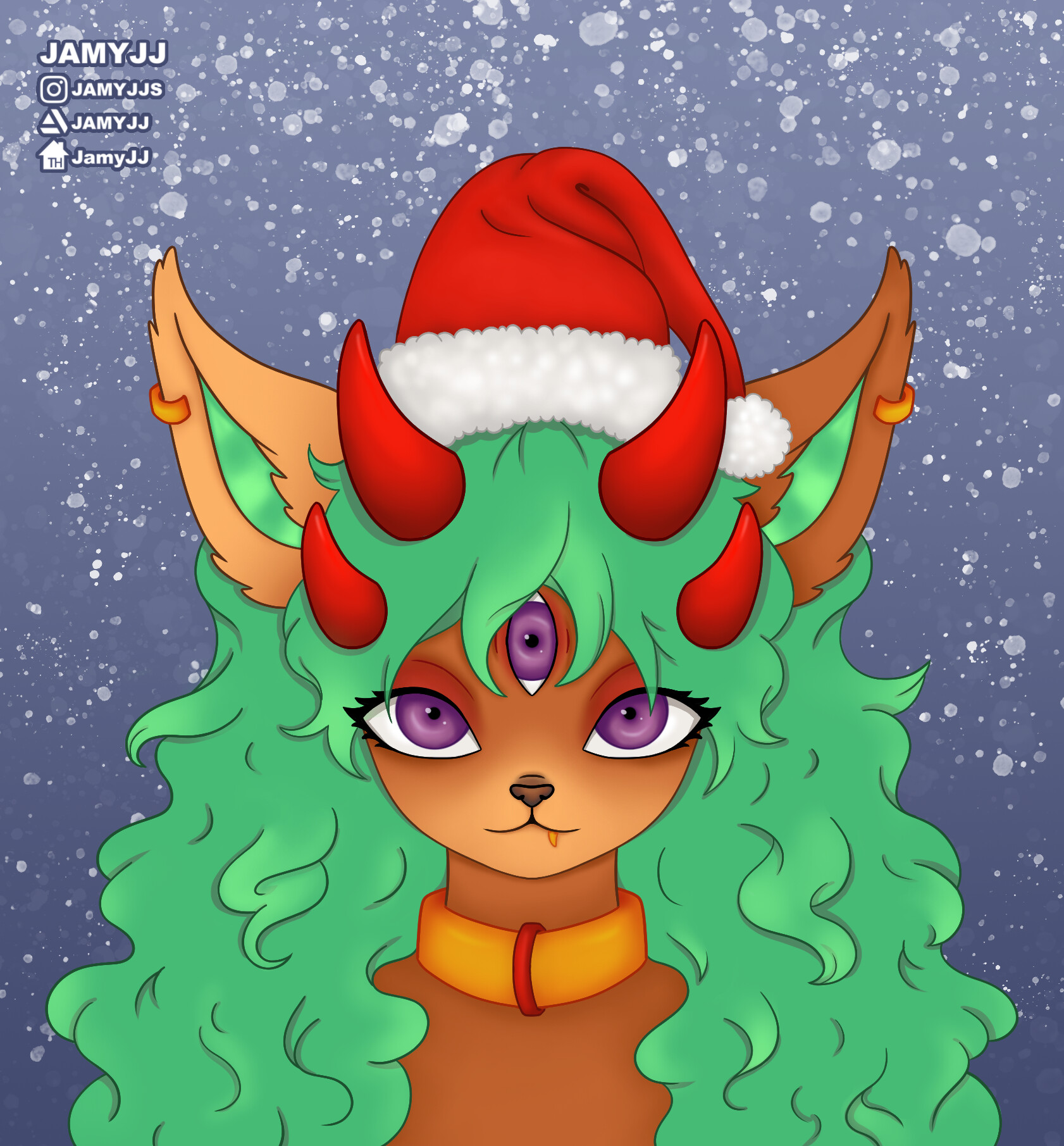 ArtStation - Xmas Demon Kitty