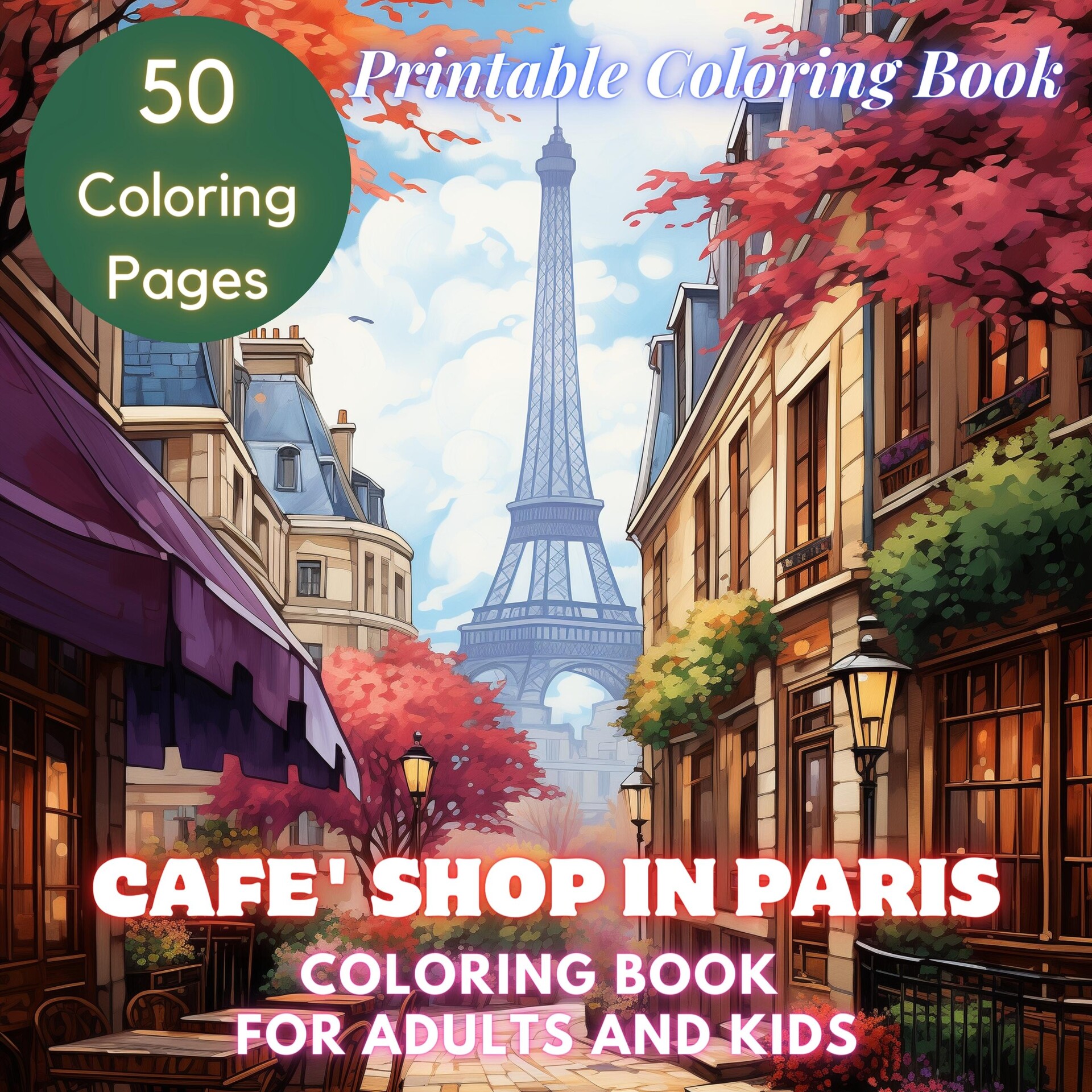 ArtStation - Coloring Book Cafe, Cafe' Shop in Paris, Coffee Shop ...
