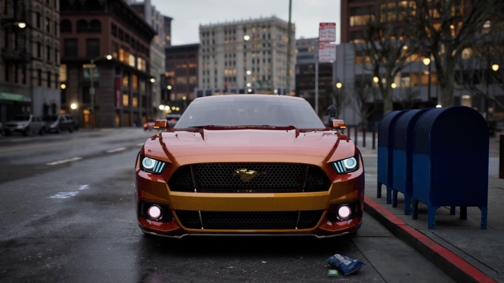 ArtStation - Ford Mustang - Render - City Sample