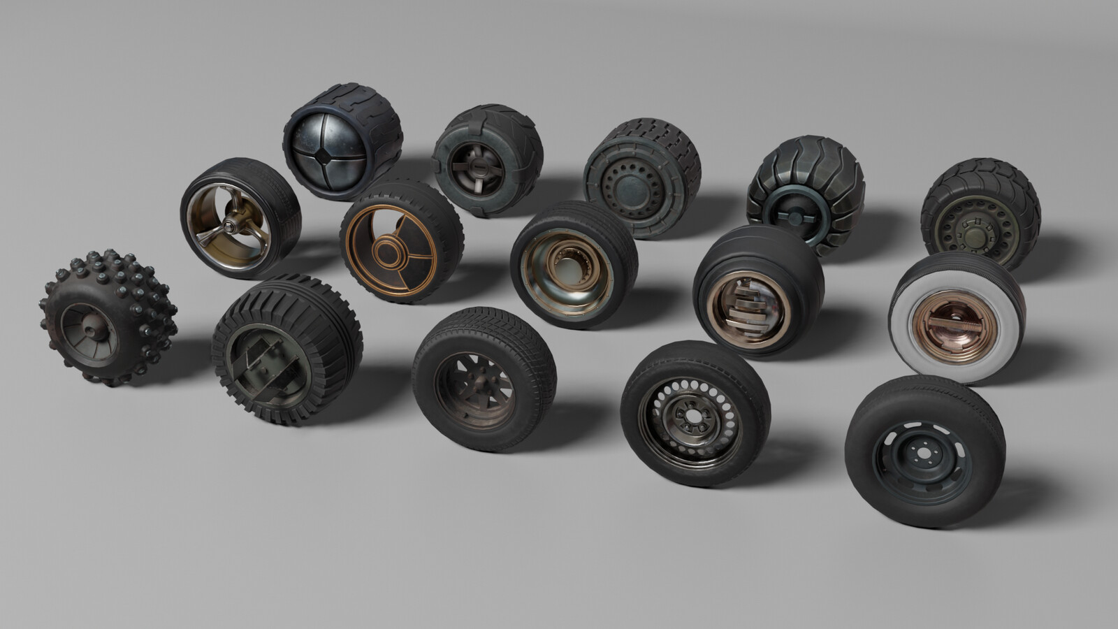 ArtStation - 15 Wheels Pack - Scifi, Apocalypse, Industrial, Military ...